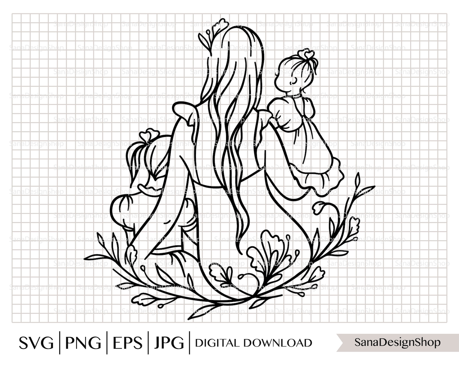 Mom and Daughters, Mother Svg, Daughter Svg, Family Svg, Womans Svg ...