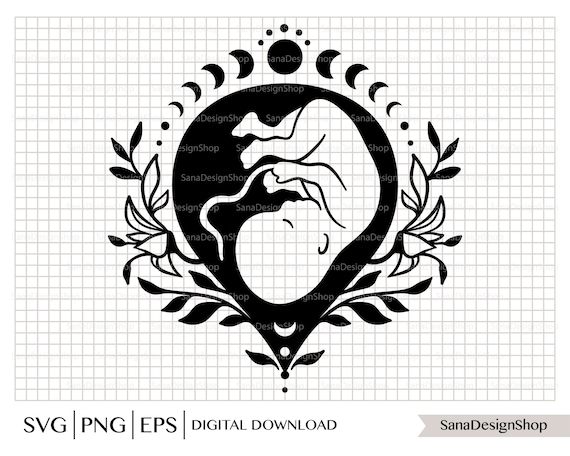 Fetus Svg Clipart Fetus in Womb Embryo Svg Newborn Baby | Etsy
