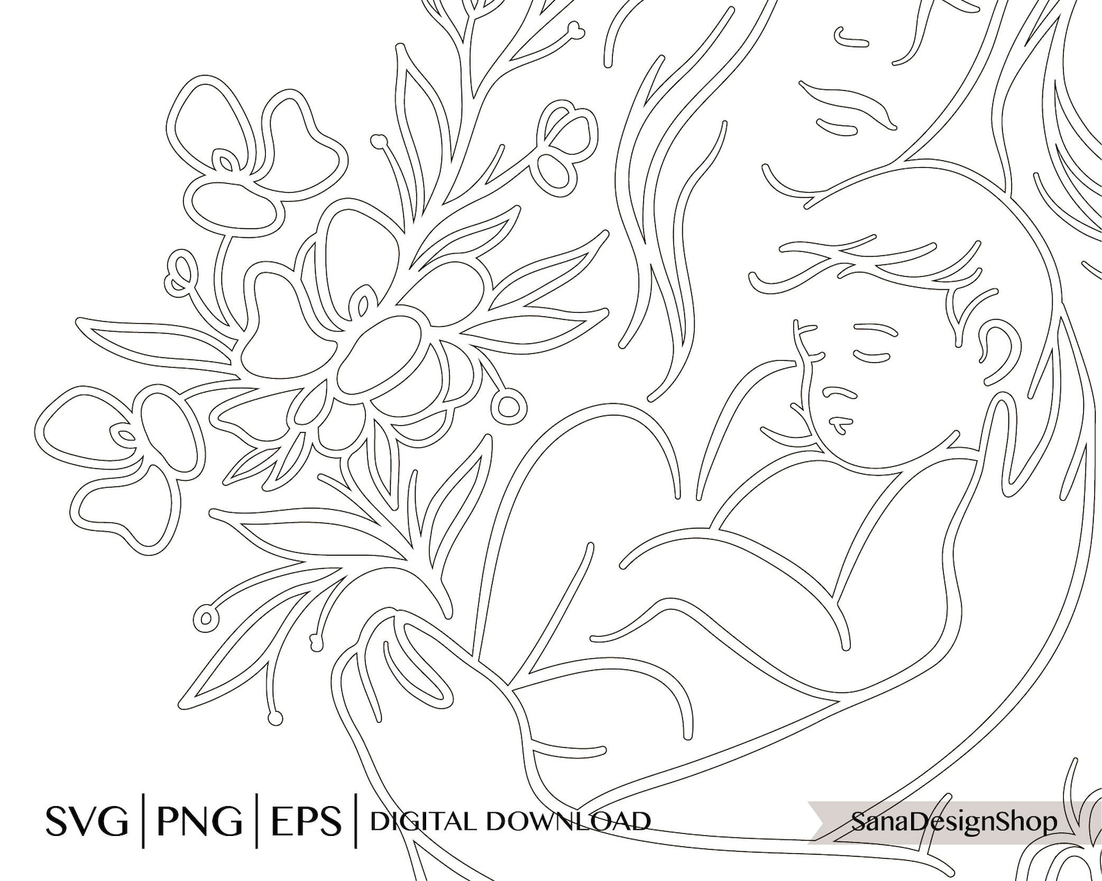 Mother and Baby Line Art Maternity Svg Mom and Baby Svg | Etsy