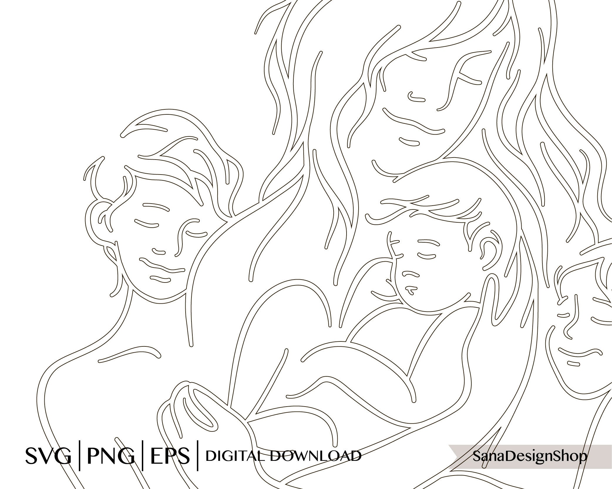 Mother With Son and Daughter Svg, Motherhood Svg, Mothers Day Svg, Best ...