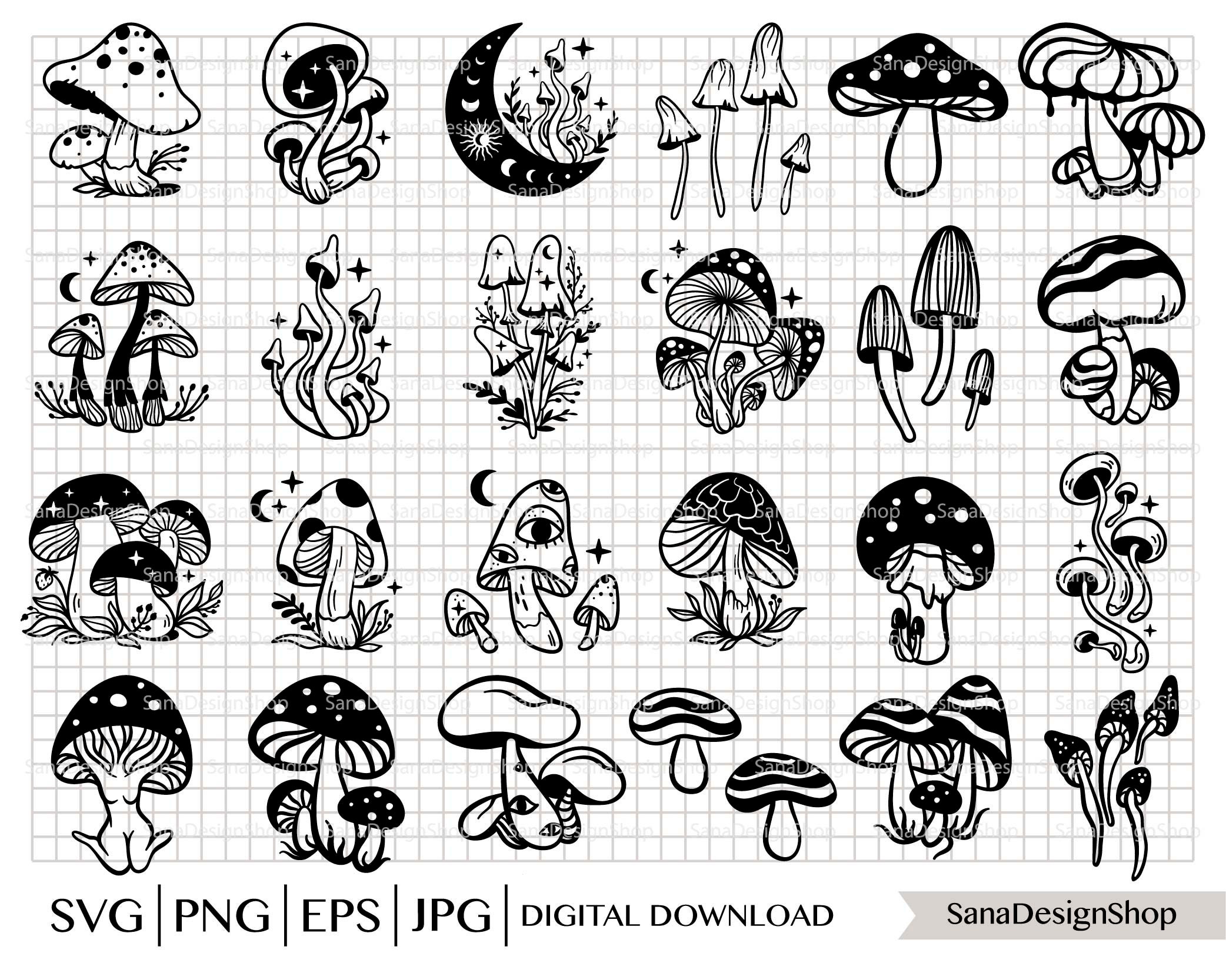 Mushroom Svg Bundle Mystical Svg Magic Mushrooms Svg - Etsy