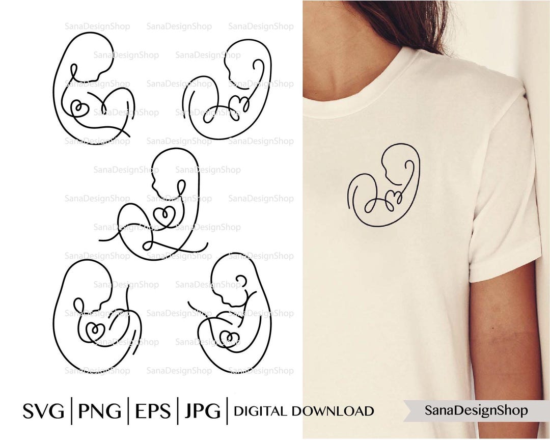 Fetus Svg, Set, Birth Announcement, Embryo Svg, Newborn Baby Svg ...