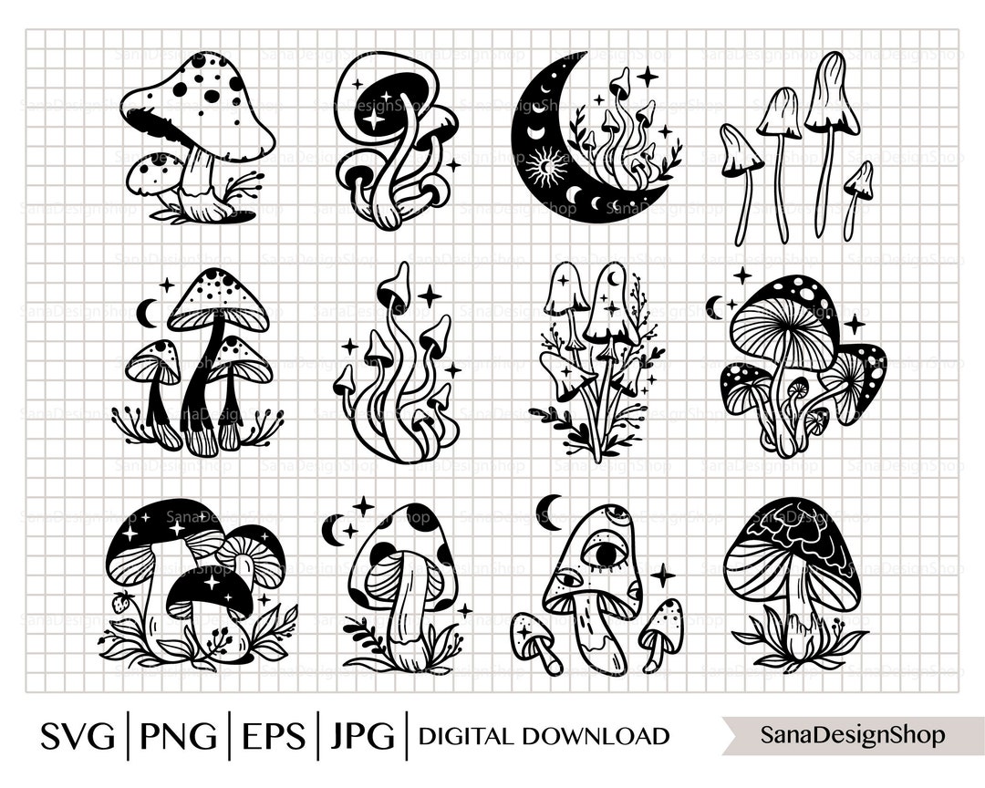 Mushroom Svg Bundle Mystical Svg Magic Mushrooms Svg - Etsy