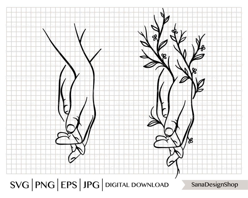 Holding Hands Svg, Couple Svg, Line Art Svg, Best Friends Svg, I Love ...