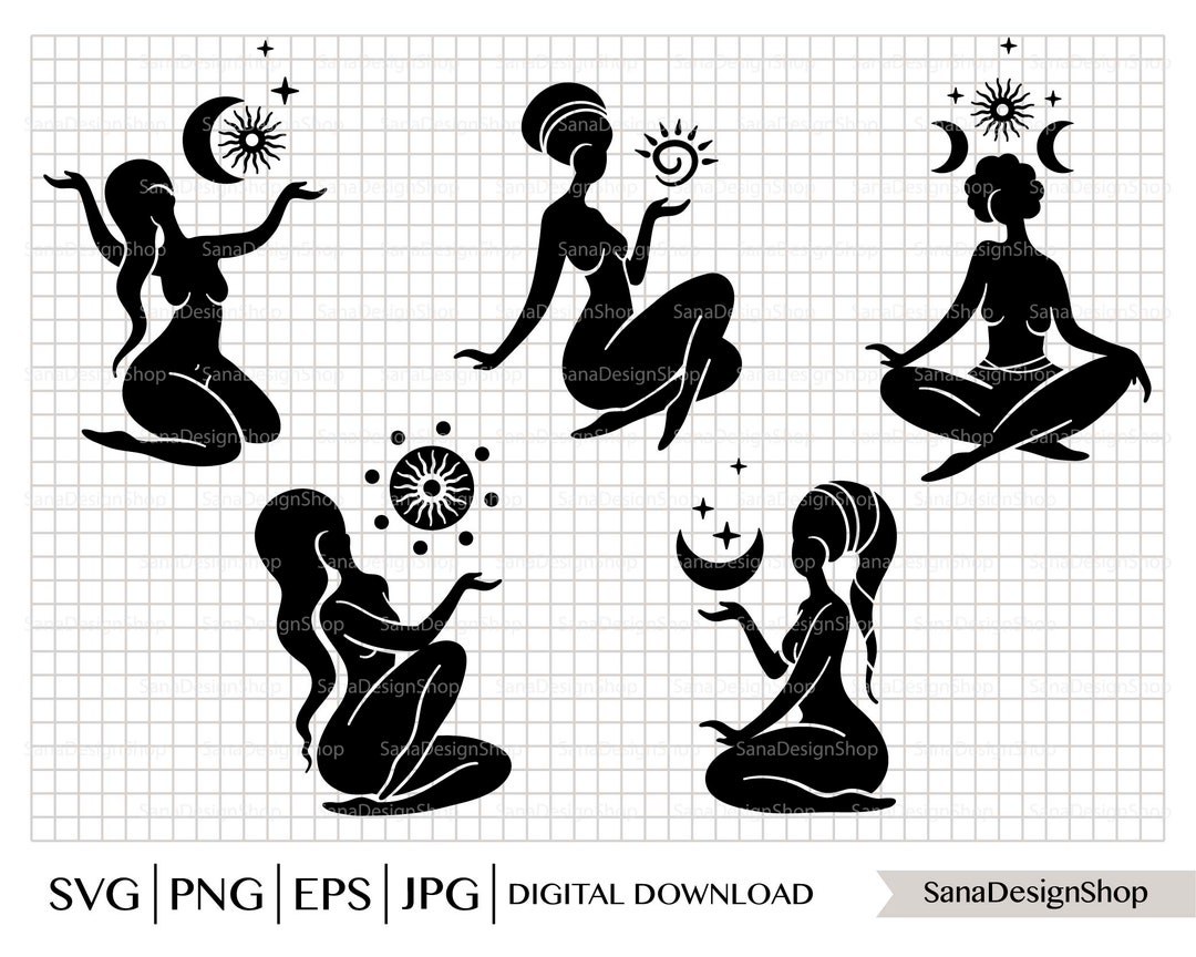 Celestial Woman SVG, Divine Feminine, Goddess SVG, Moonchild SVG ...
