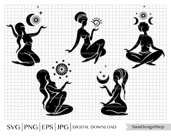 Celestial Woman SVG Divine Feminine Goddess SVG Moonchild - Etsy