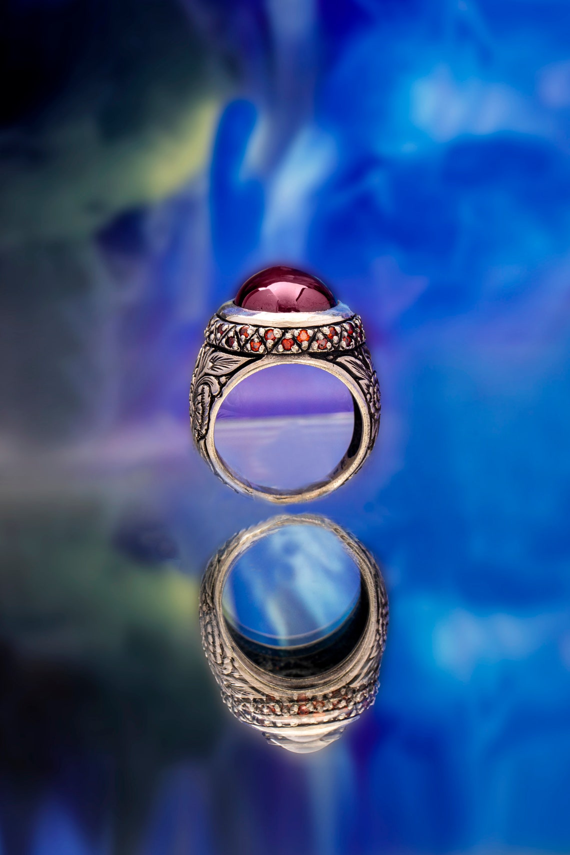 Opaque Ruby Gemstone Ring for Men 925 Sterling Silver Ring - Etsy