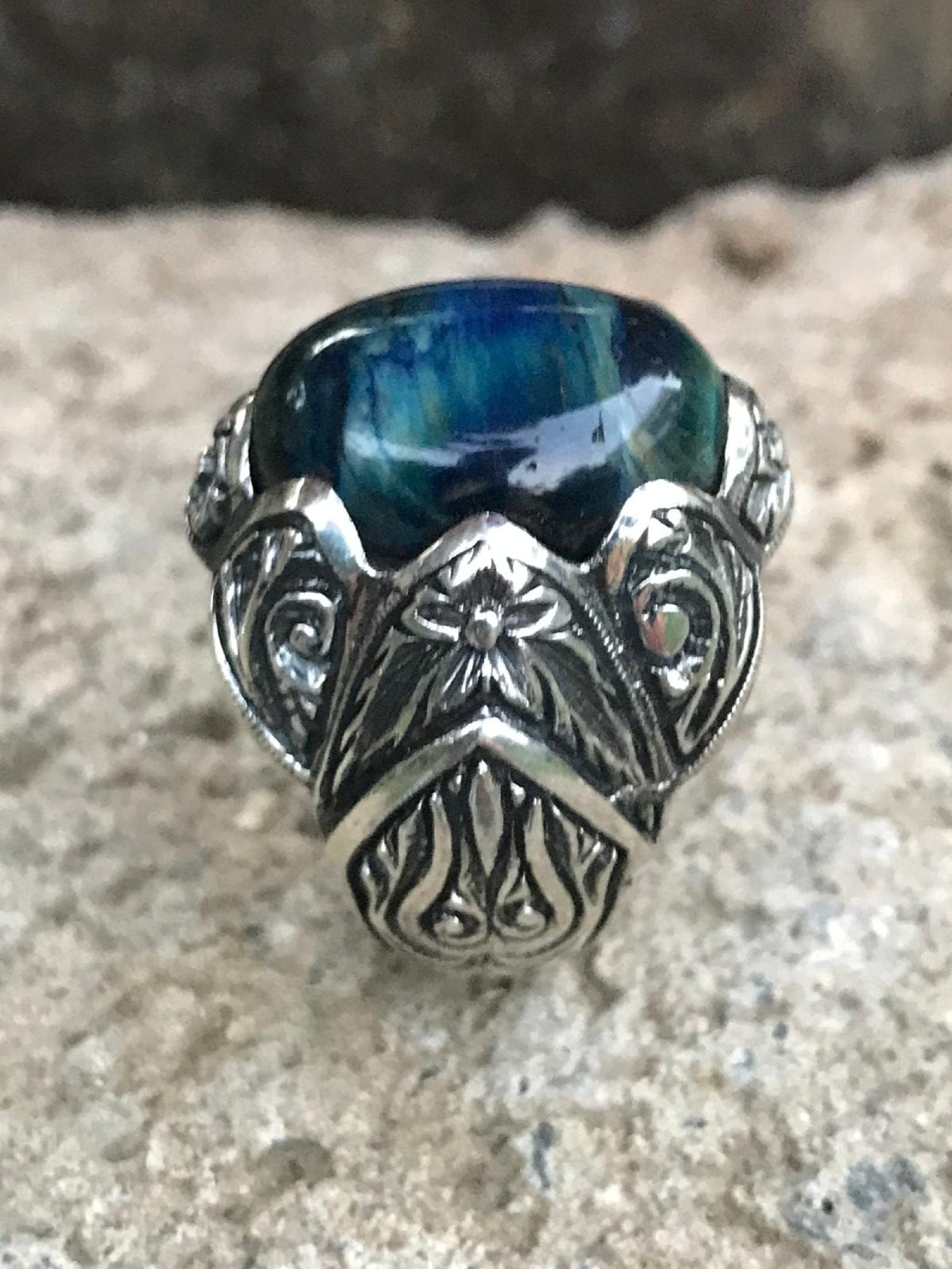 Tigers Eye Mens Ring Hanmdae Turkish Ring 925 Sterling | Etsy