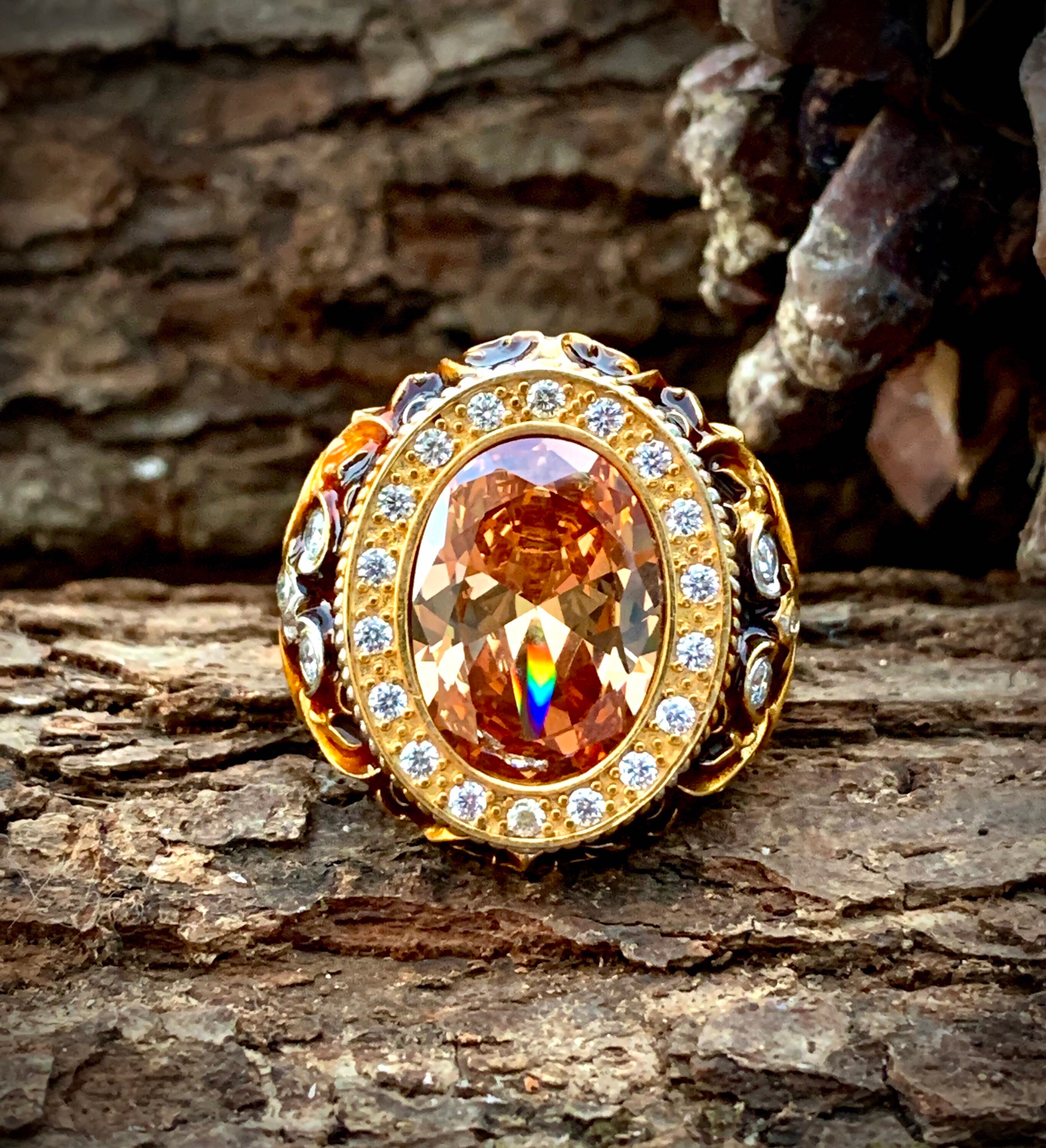 Rococo Style Morganite Stones Baroque Ornate Ring Hand - Etsy