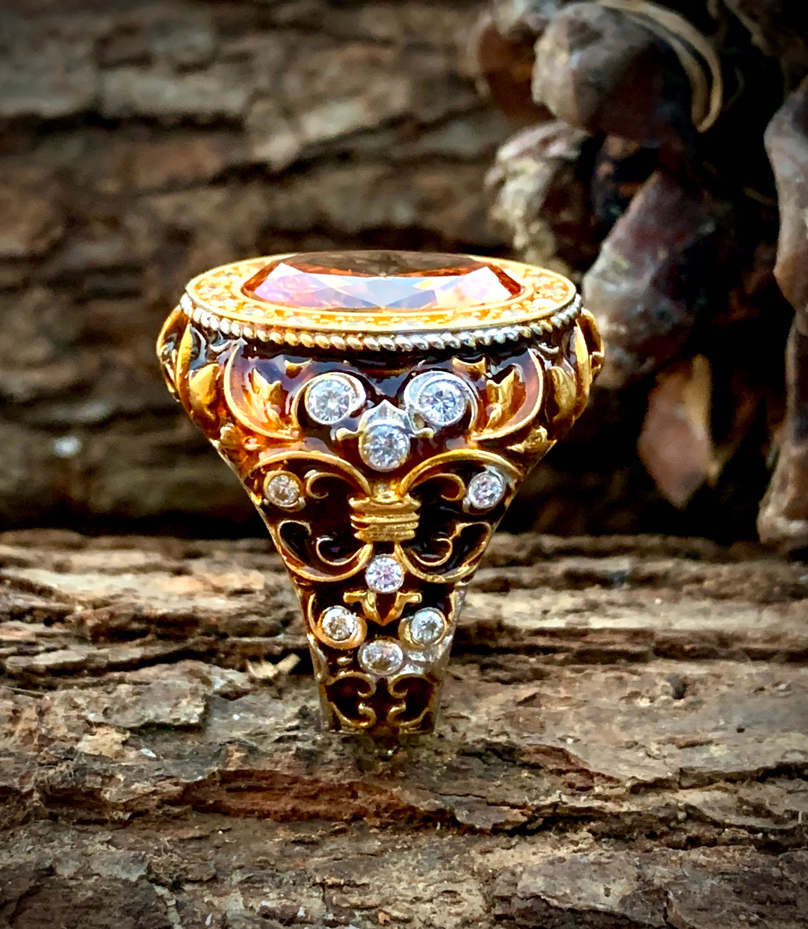 Rococo Style Morganite Stones Baroque Ornate Ring Hand - Etsy