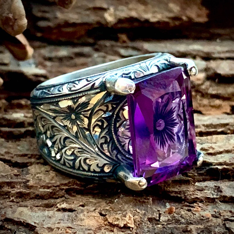 Mens Gemstone Rings - Etsy