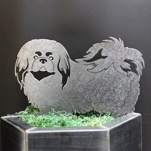 Pekingese Corten Steel Dog Silhouette | Rust Art | Garden Décor | Pet ...