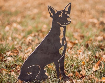 Pekingese Corten Steel Dog Silhouette Rust Art Garden - Etsy