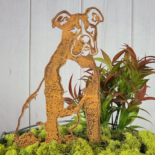 Mastiff Corten Steel Dog Silhouette Rust Art Garden Décor - Etsy