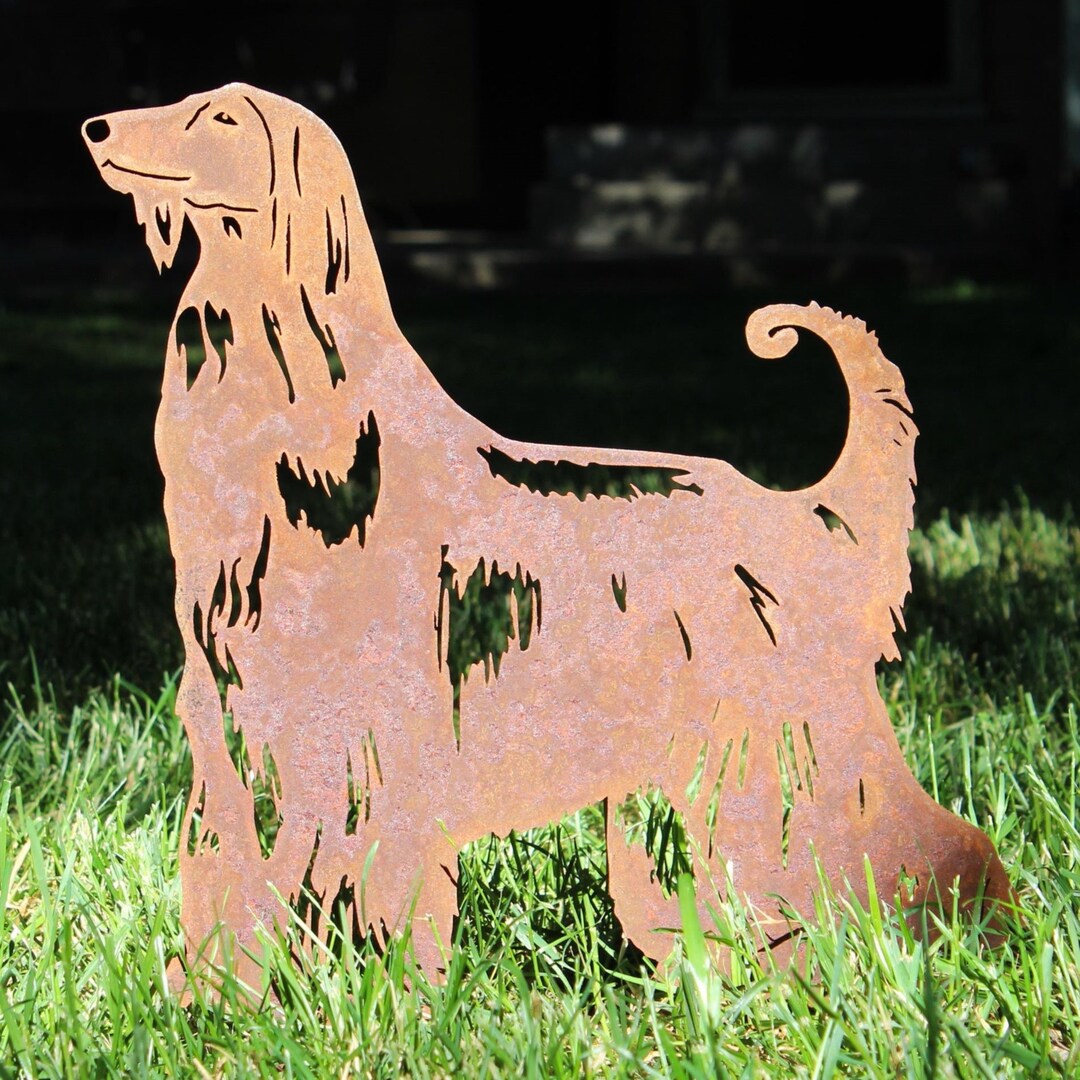 Afghan Hound Corten Steel Dog Silhouette | Rust Art | Garden Décor ...