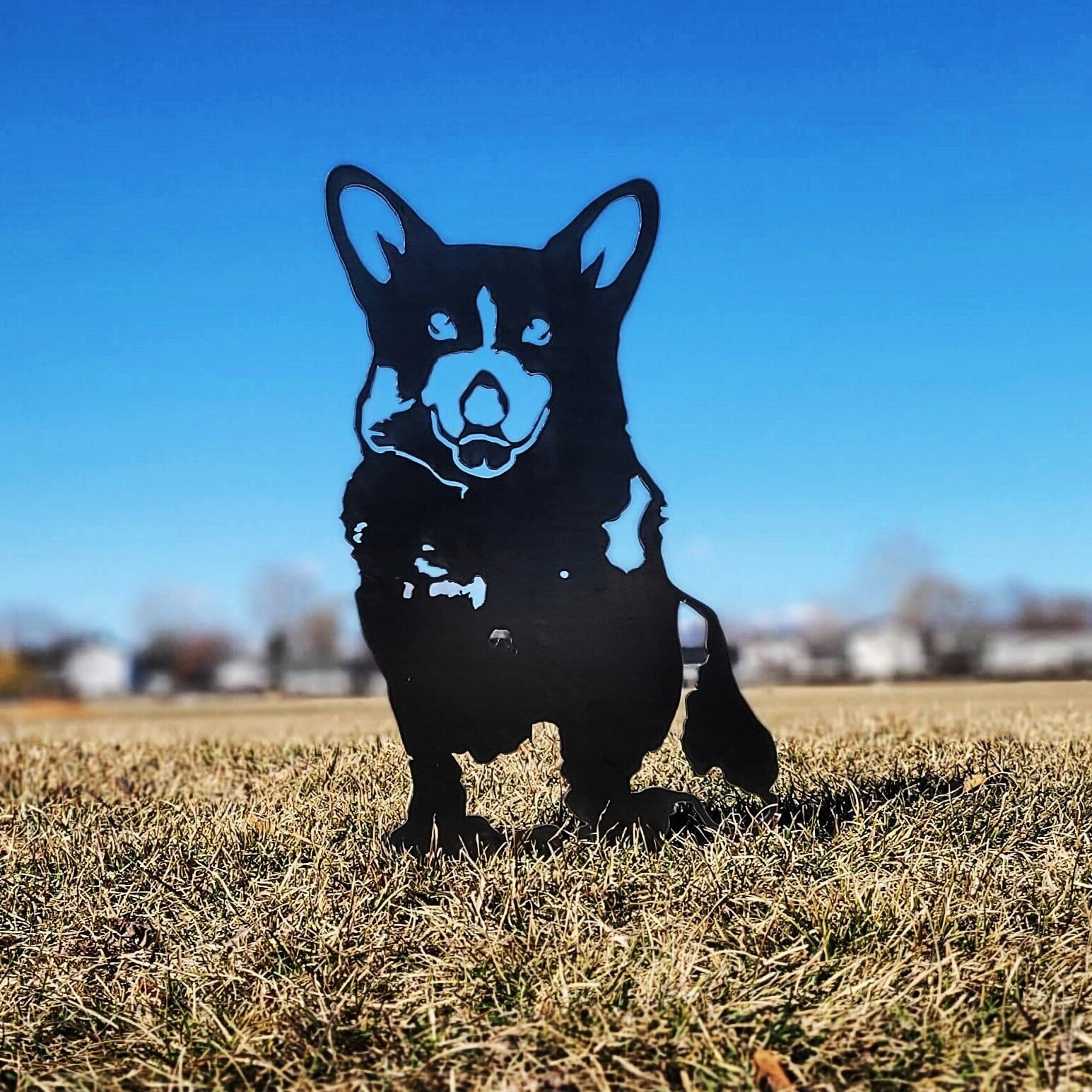 Corgi Black Metal Dog Silhouette Yard Art Garden Décor - Etsy