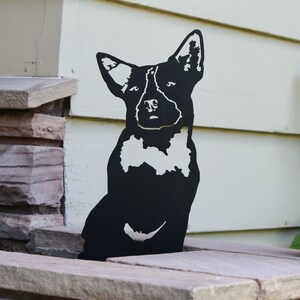 Blue Heeler Black Metal Dog Silhouette Yard Art Garden Décor Pet ...