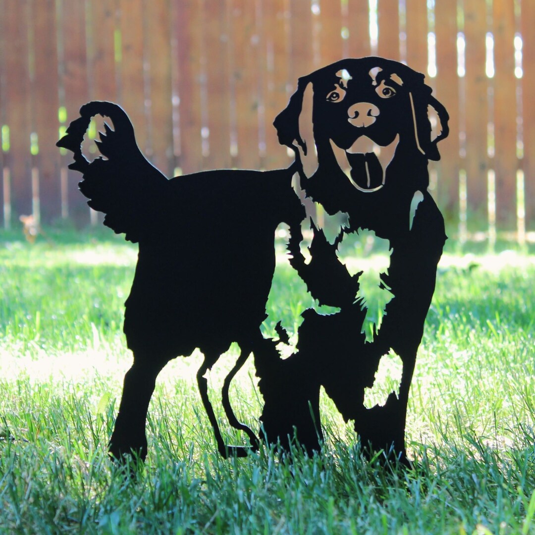 Hovawart Black Metal Dog Silhouette | Yard Art | Garden Décor | Pet ...