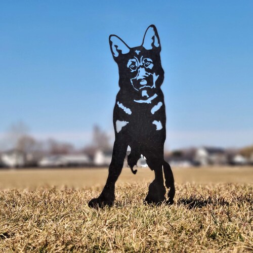 German Shepherd Gift / Dog Garden Art / Rusty Metal Dog Garden - Etsy