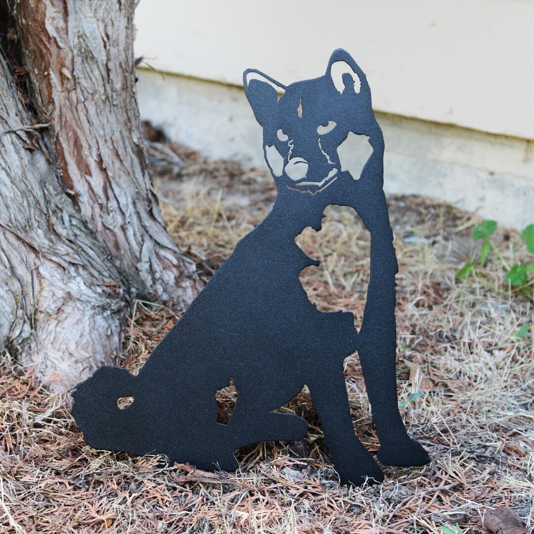 Shiba Inu Black Metal Dog Silhouette | Yard Art | Garden Décor | Pet ...
