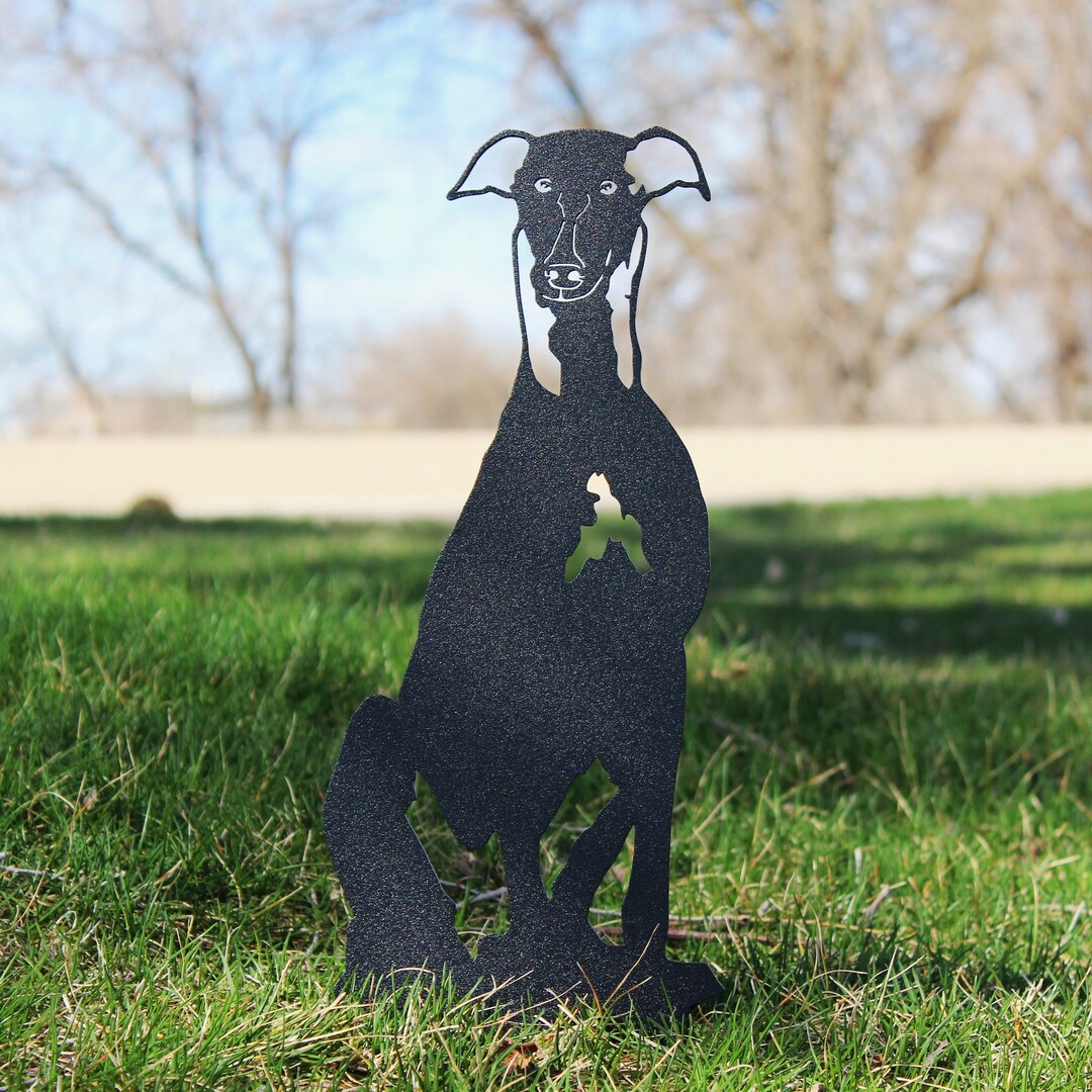 Greyhound Black Metal Dog Silhouette Yard Art Garden Décor - Etsy