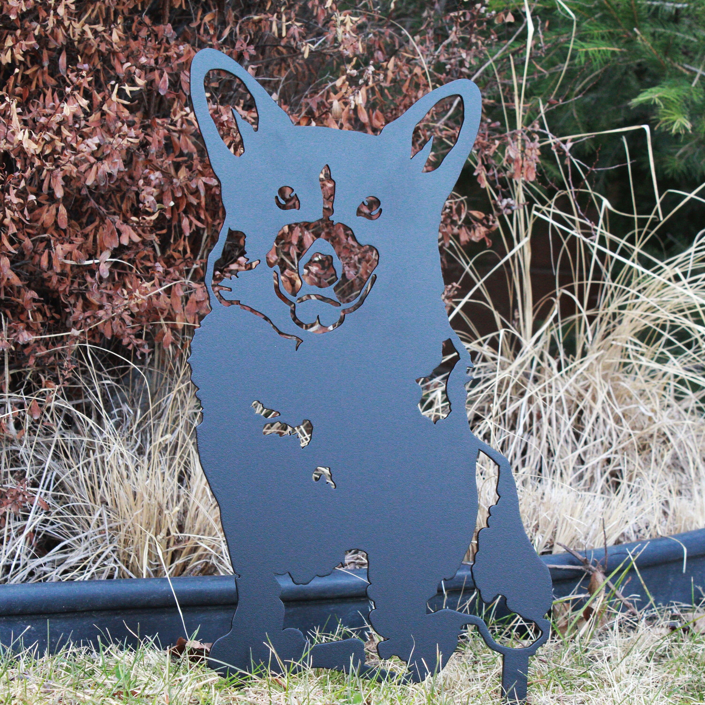 Corgi Black Metal Dog Silhouette Yard Art Garden Décor - Etsy