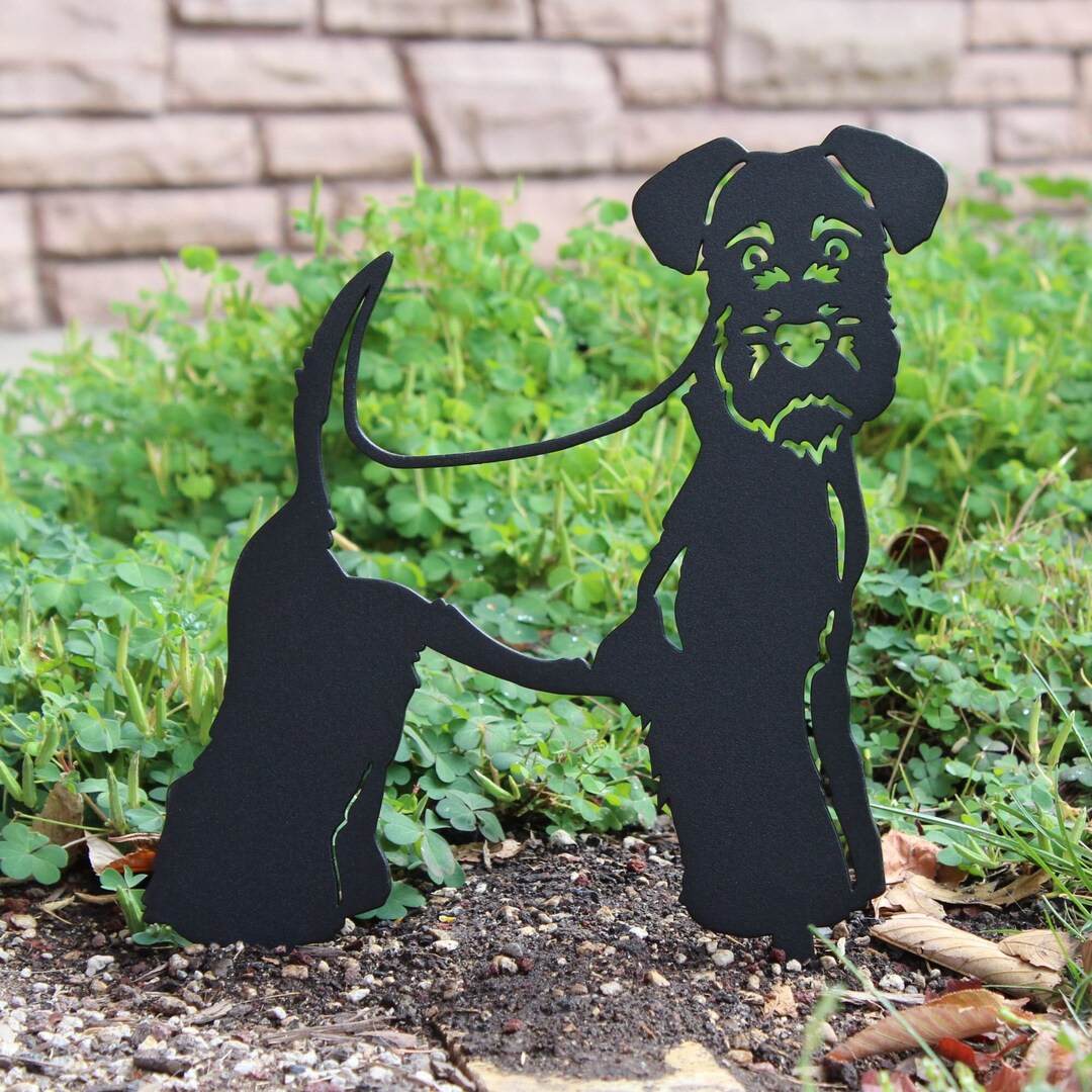 Welsh Terrier Black Metal Dog Silhouette | Yard Art | Garden Décor ...