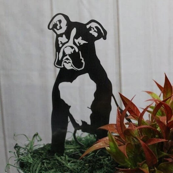 Boxer Black Metal Dog Silhouette Yard Art Garden Décor - Etsy