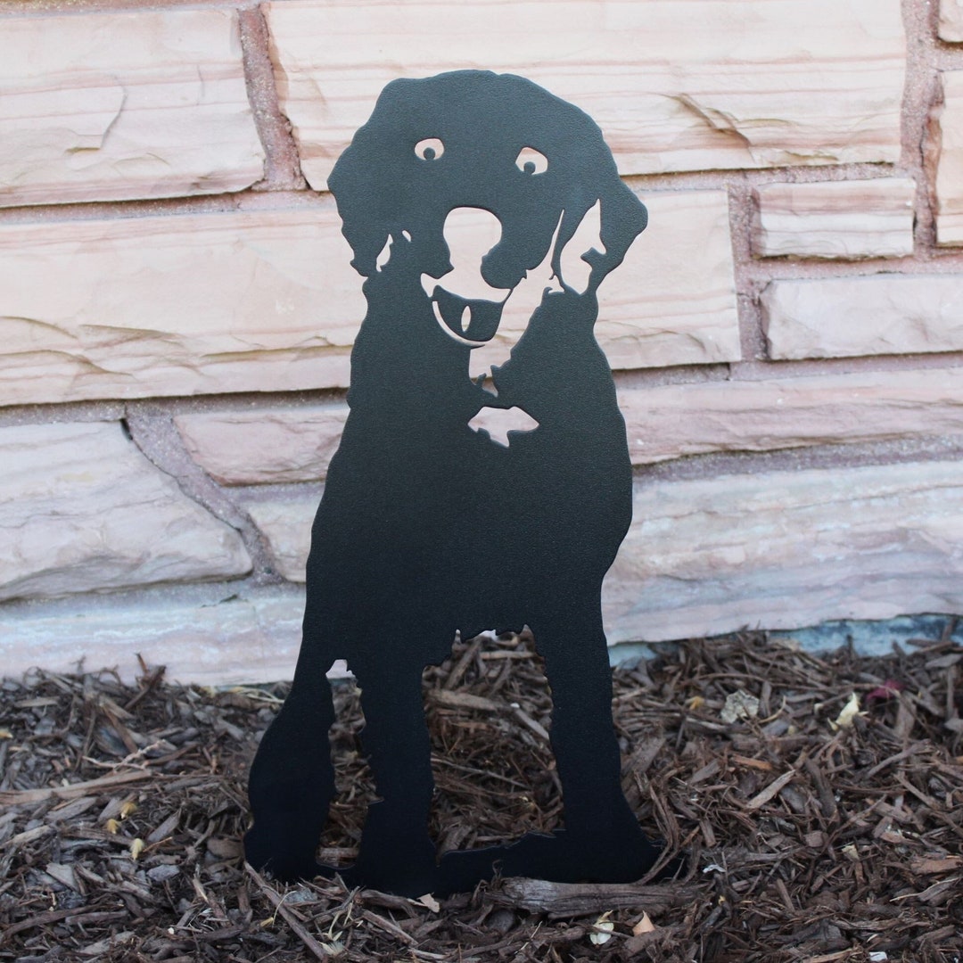 Labrador Retriever Black Metal Dog Silhouette Yard Art - Etsy