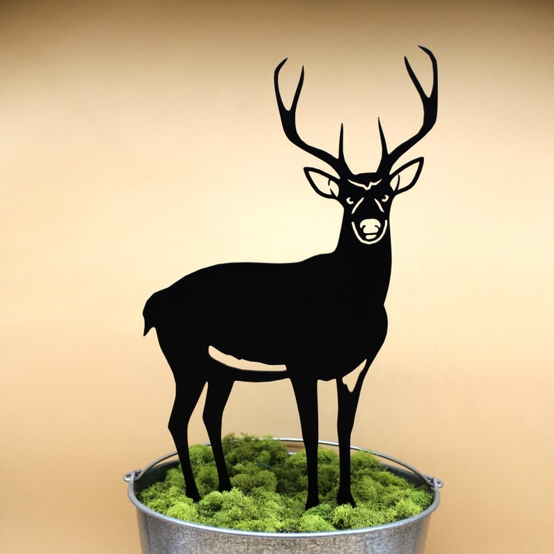 Deer Black Metal Animal Silhouette Yard Art Garden Décor - Etsy