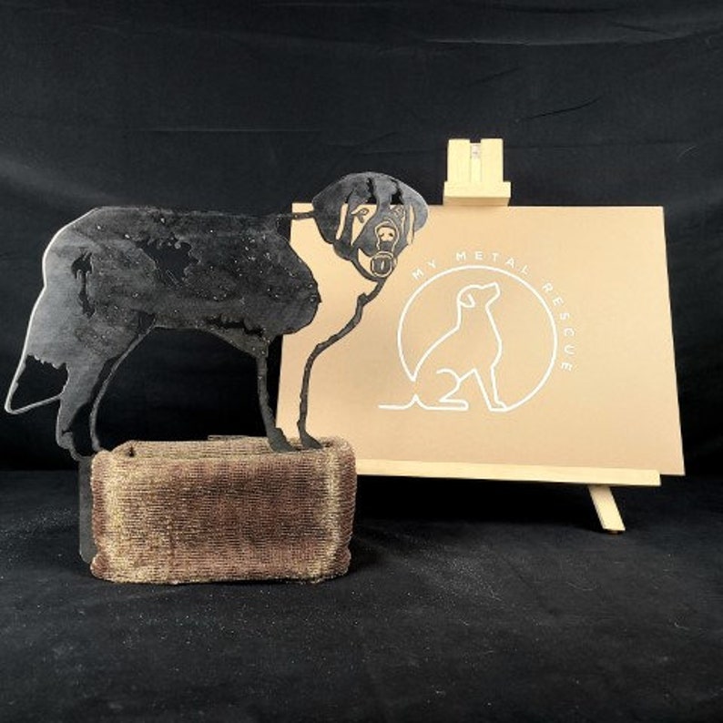 Saint Bernard Corten Steel Dog Silhouette Rust Art Garden - Etsy