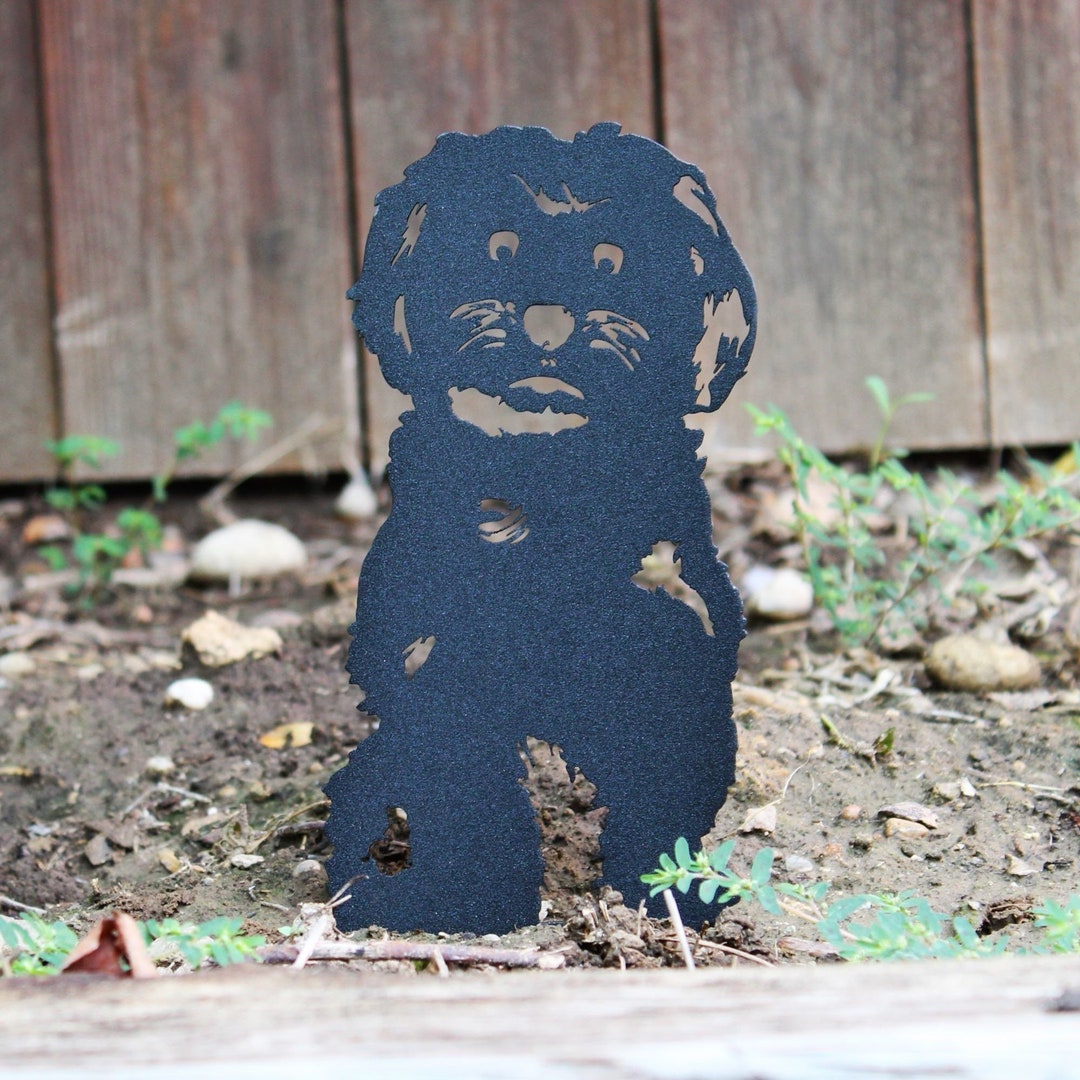 Maltese Black Metal Dog Silhouette Yard Art Garden Décor - Etsy