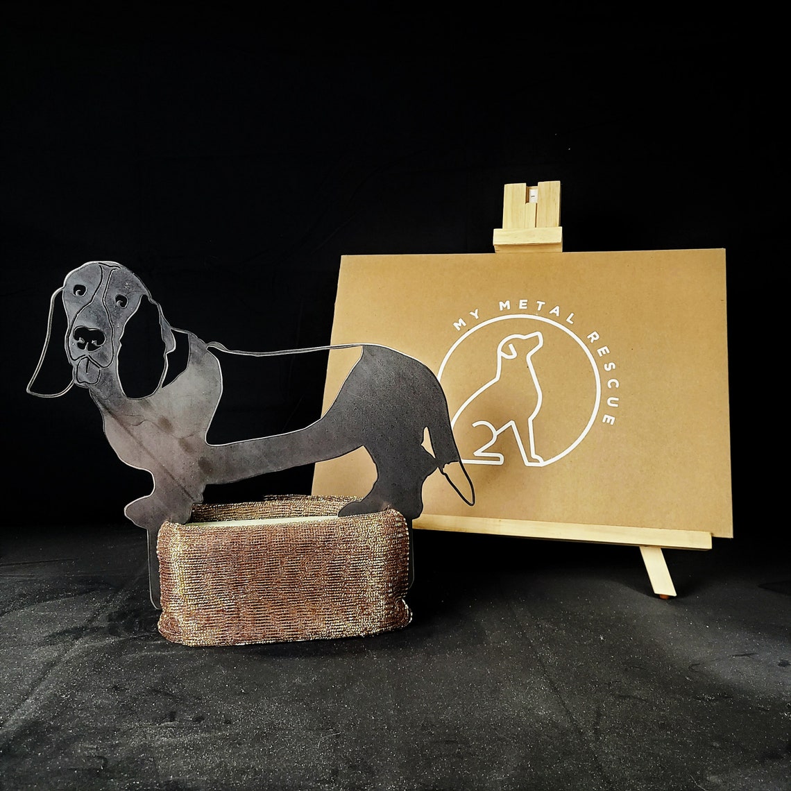 Basset Hound Corten Steel Dog Silhouette Rust Art Garden - Etsy