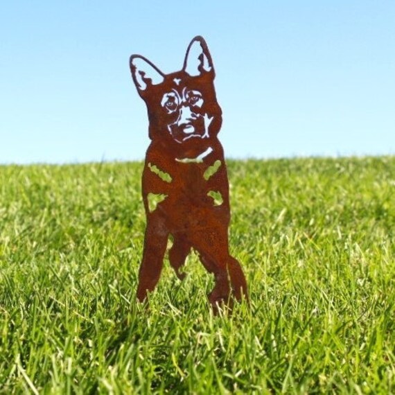 German Shepherd Corten Steel Dog Silhouette Rust Art - Etsy