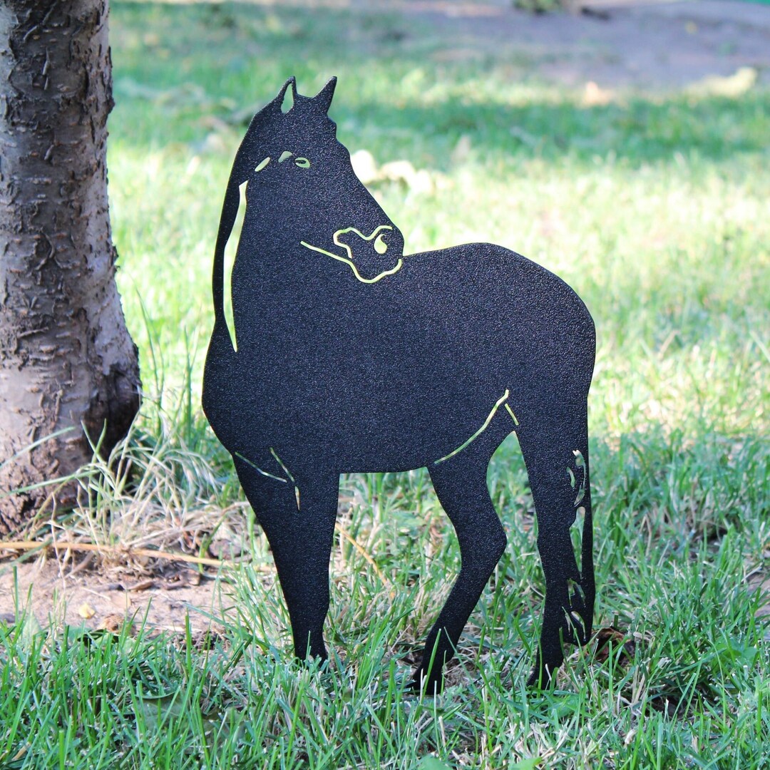 Horse Black Metal Animal Silhouette Yard Art Garden Décor - Etsy