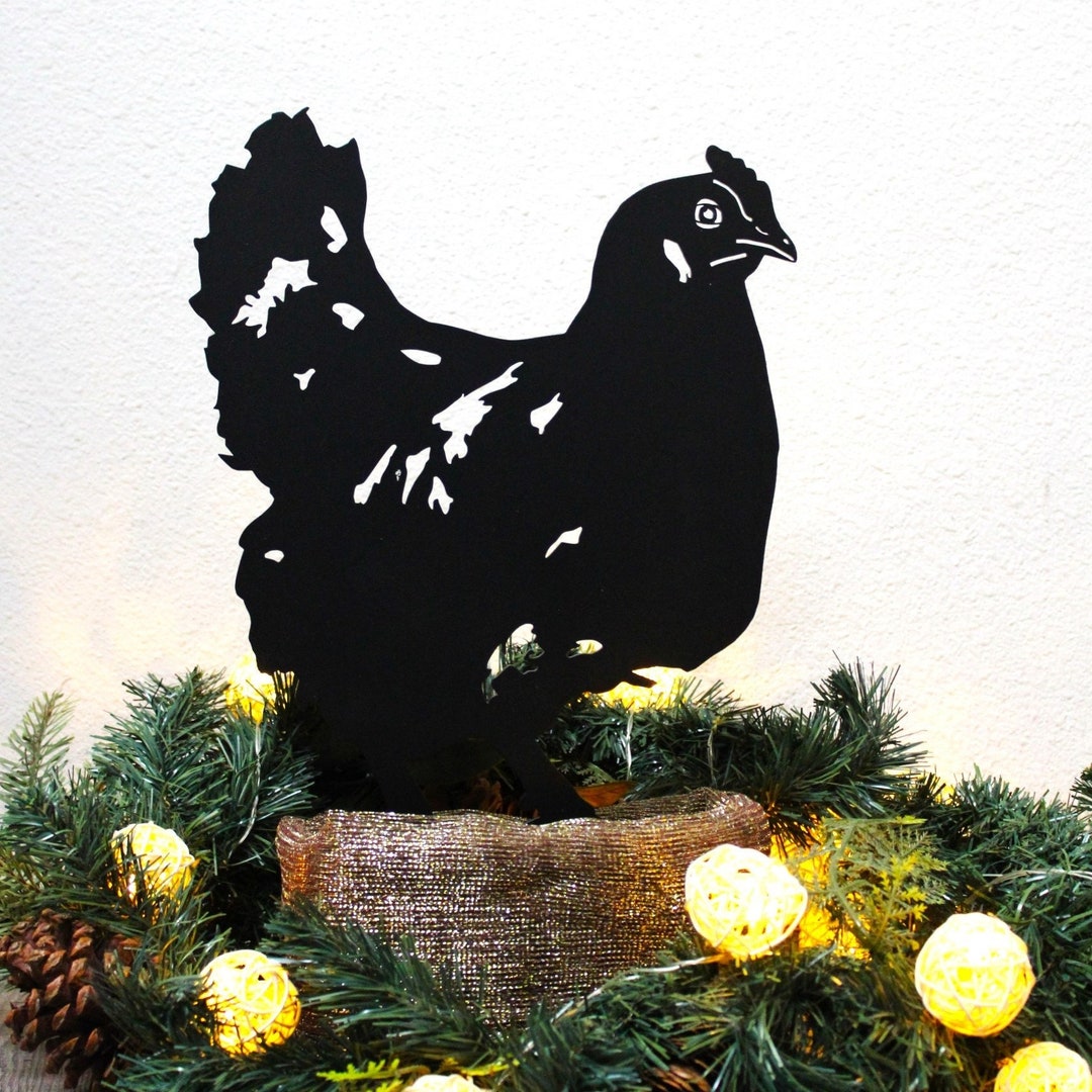 Chicken Black Metal Animal Silhouette Yard Art Garden - Etsy