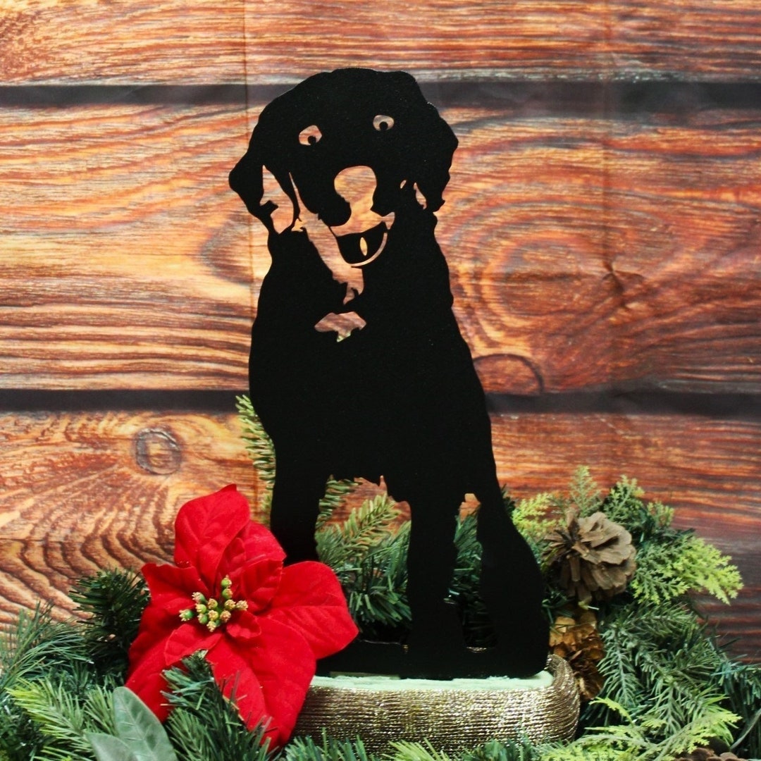 Labrador Retriever Black Metal Dog Silhouette Yard Art Garden Décor Pet ...