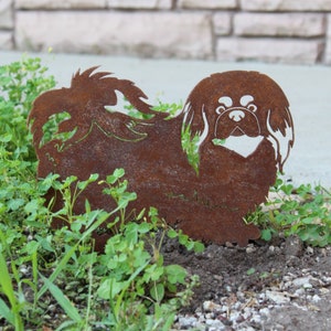 Pekingese Corten Steel Dog Silhouette | Rust Art | Garden Décor | Pet ...