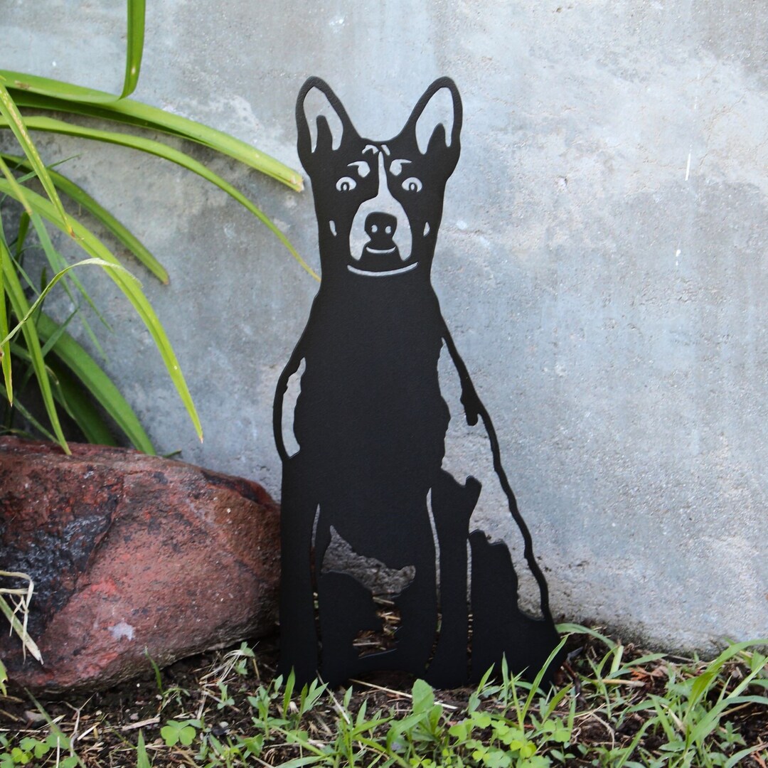 Basenji Black Metal Dog Silhouette Yard Art Garden Décor - Etsy