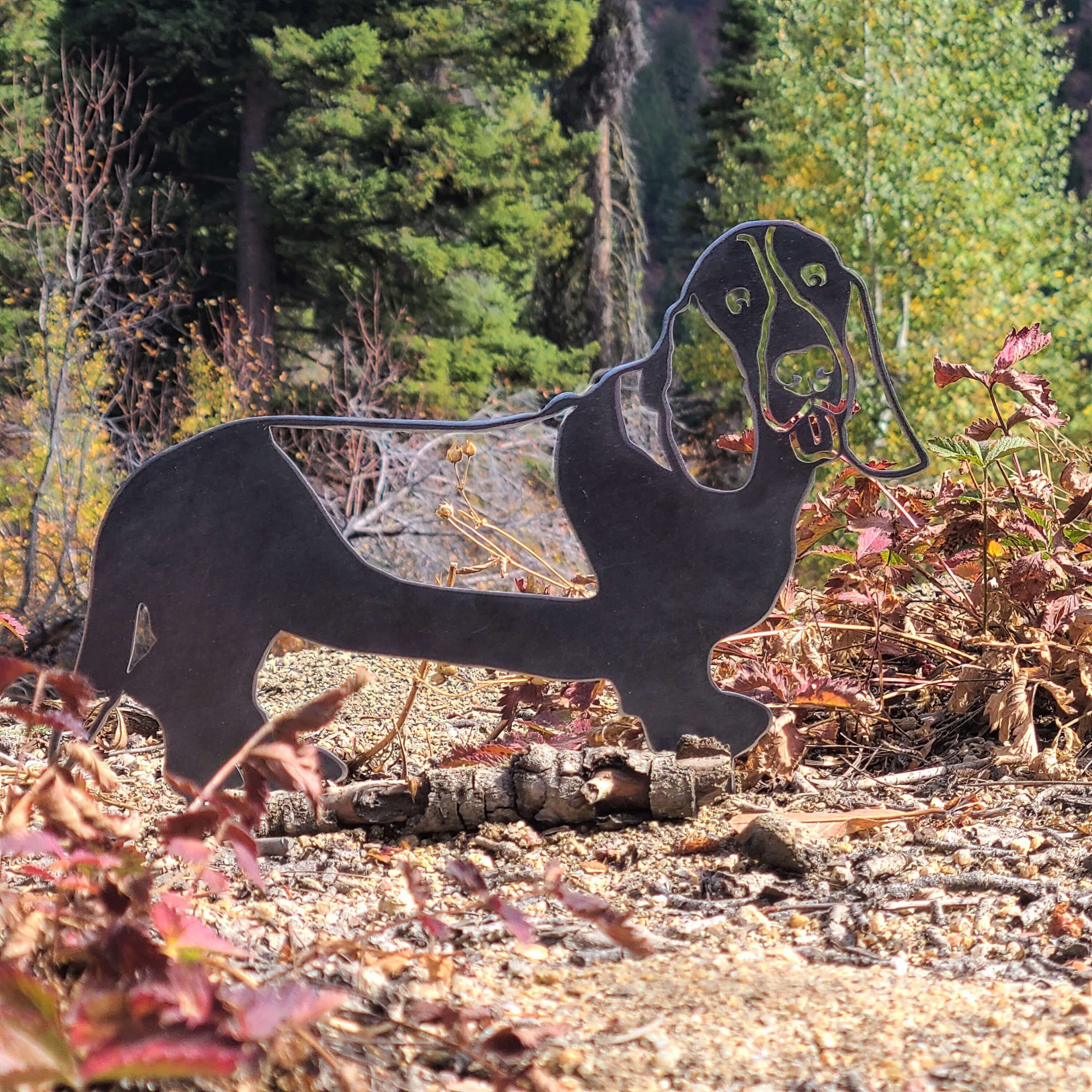 Basset Hound Corten Steel Dog Silhouette Rust Art Garden - Etsy