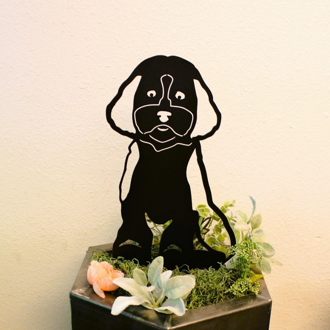 Cavapoo Black Metal Dog Silhouette Yard Art Garden Décor - Etsy