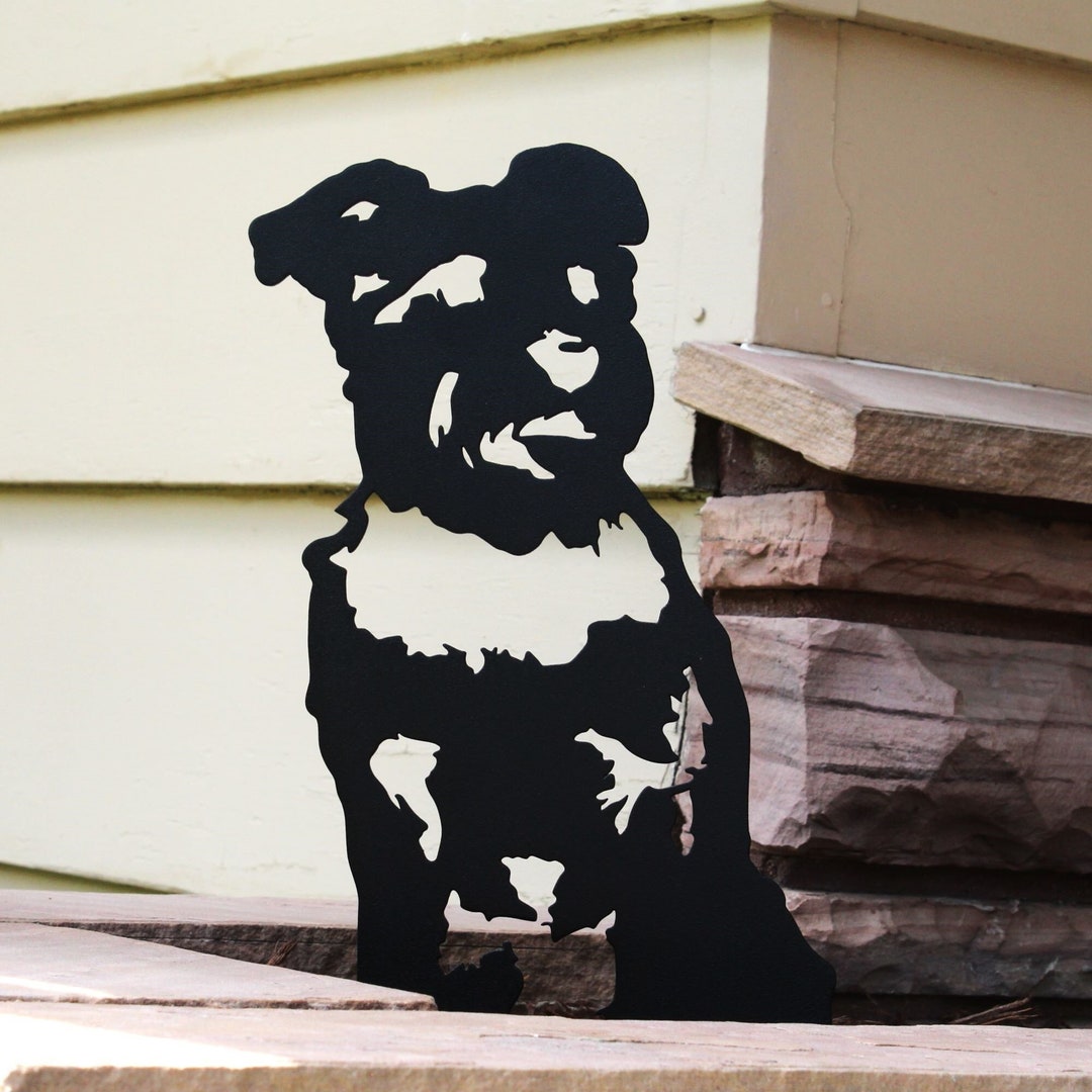 Schnauzer Black Metal Dog Silhouette | Yard Art | Garden Décor | Pet ...