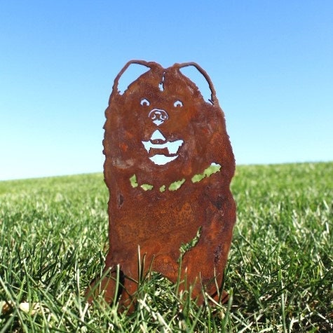 Chow Chow Corten Steel Dog Silhouette Rust Art Garden - Etsy