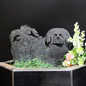 Pekingese Corten Steel Dog Silhouette | Rust Art | Garden Décor | Pet ...