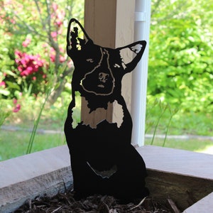 Blue Heeler Black Metal Dog Silhouette | Yard Art | Garden Décor | Pet ...