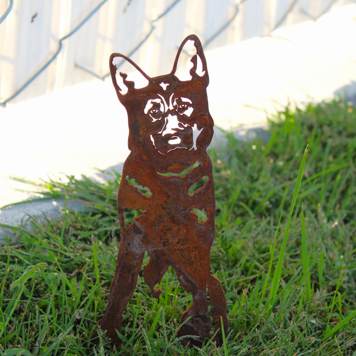 German Shepherd Corten Steel Dog Silhouette Rust Art - Etsy