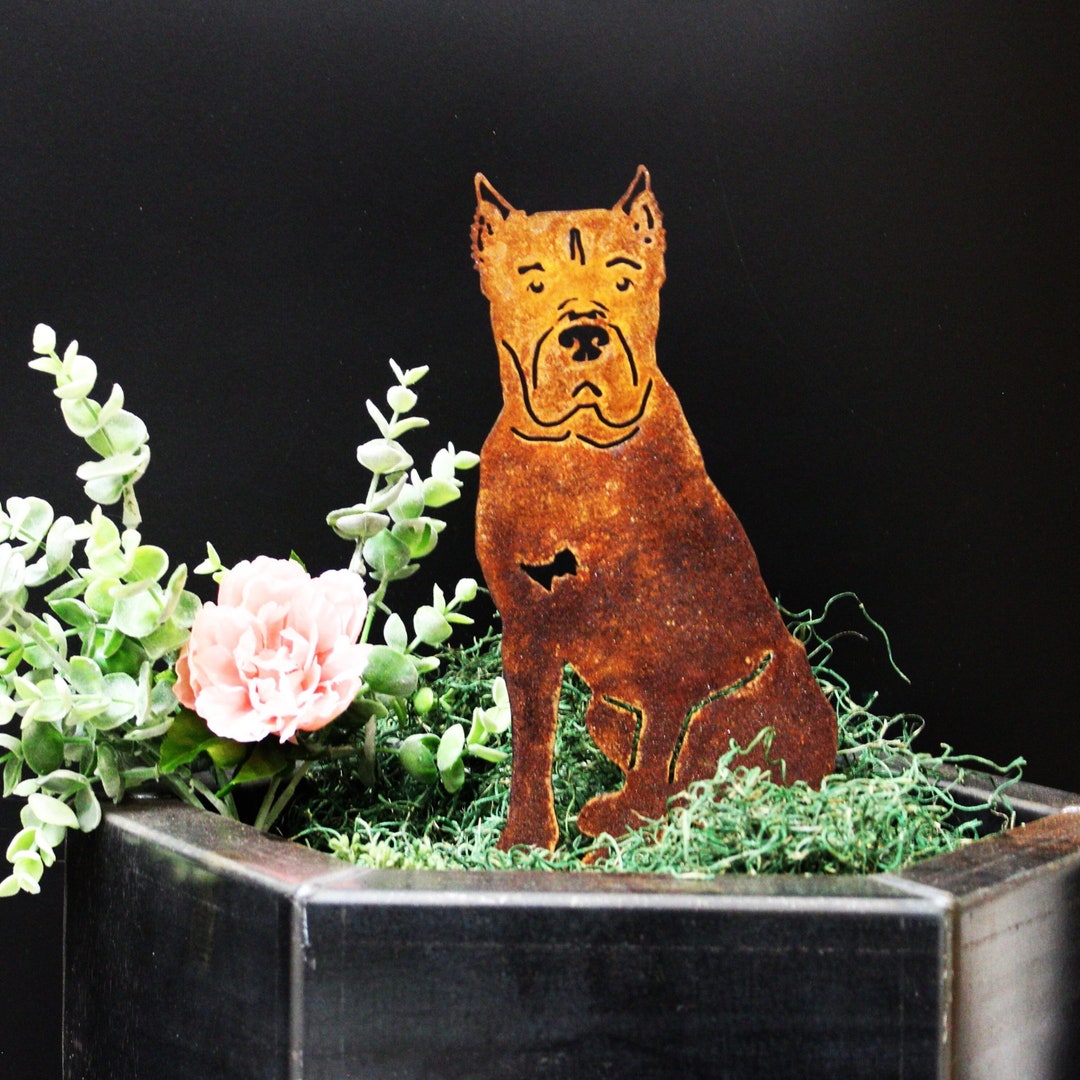 Cane Corso Corten Steel Dog Silhouette Rust Art Garden - Etsy