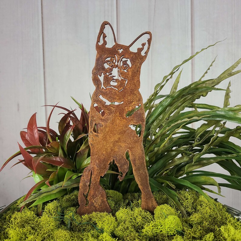 German Shepherd Corten Steel Dog Silhouette Rust Art - Etsy