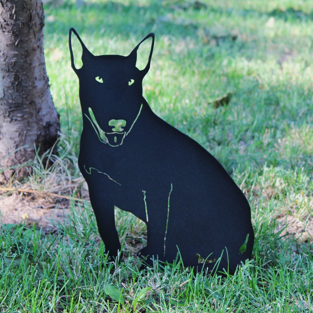 Bull Terrier Black Metal Dog Silhouette | Yard Art | Garden Décor | Pet ...