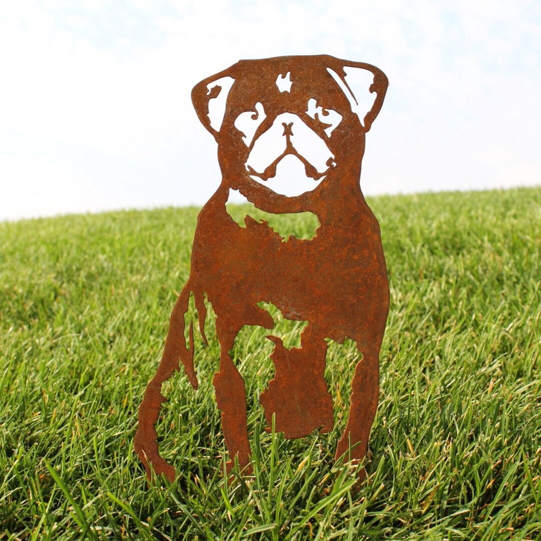Pug Corten Steel Dog Silhouette | Rust Art | Garden Décor | Pet ...